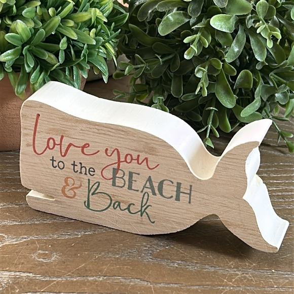 Accents | New Whitewashed Wood Whale Nautical Beach Love Sign | Poshmark